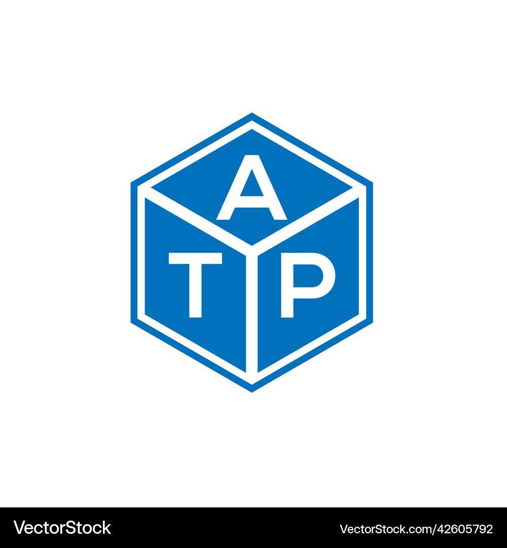 Atp letter logo design on black background Vector Image