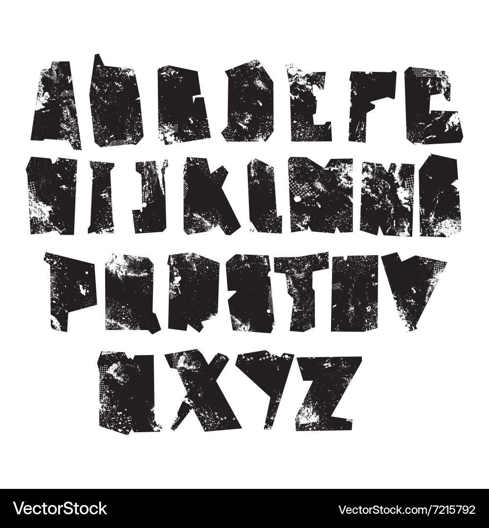 Black capital letters isolated on white Royalty Free Vector