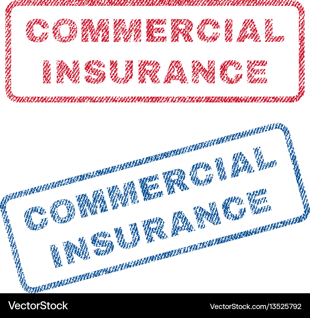 Commercial insurance textile stamps Royalty Free Vector