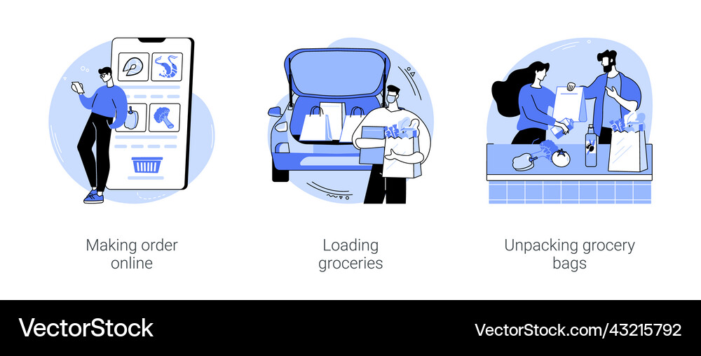 Curbside pickup at a grocery store isolated Vector Image