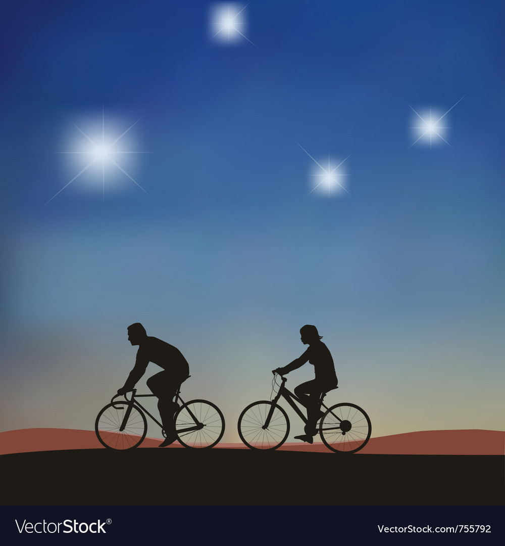 Cyclists Royalty Free Vector Image - VectorStock