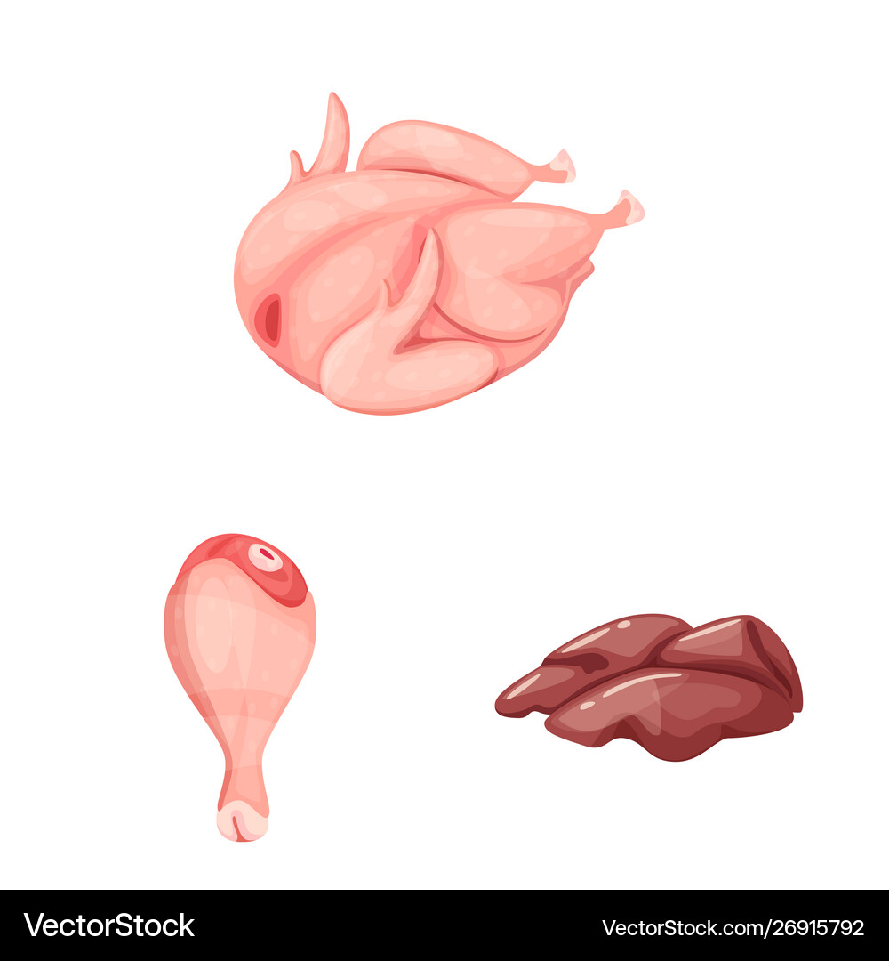 Design meat and raw sign set Royalty Free Vector Image