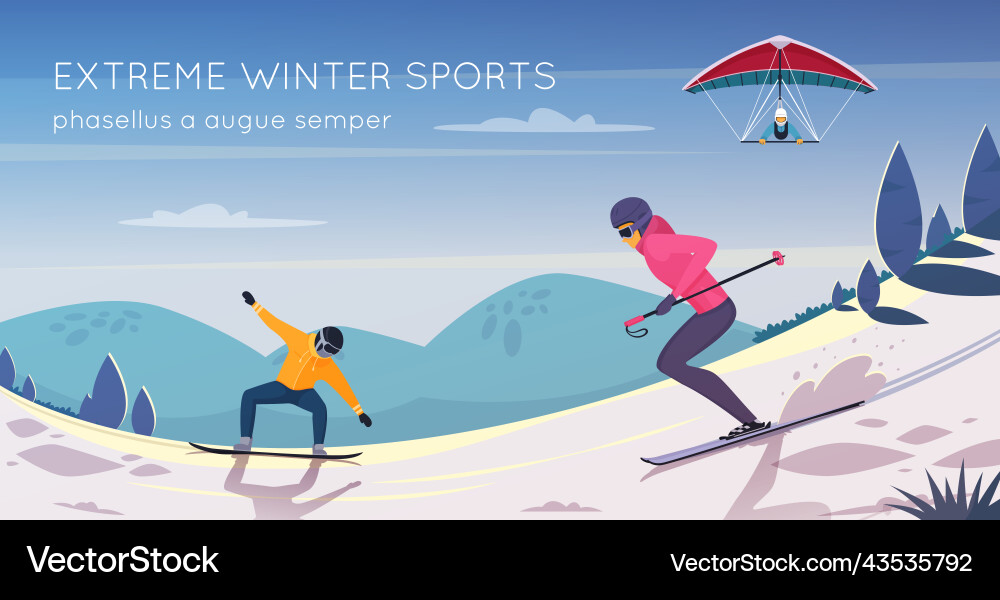 Extreme sports flat composition promotion poster Vector Image