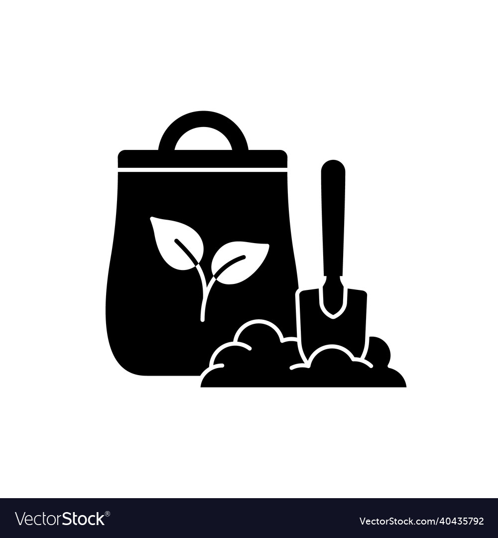 Fertilizer bag silhouette icon Royalty Free Vector Image Fertilizer bag silhouette icon Royalty Free Vector Image
