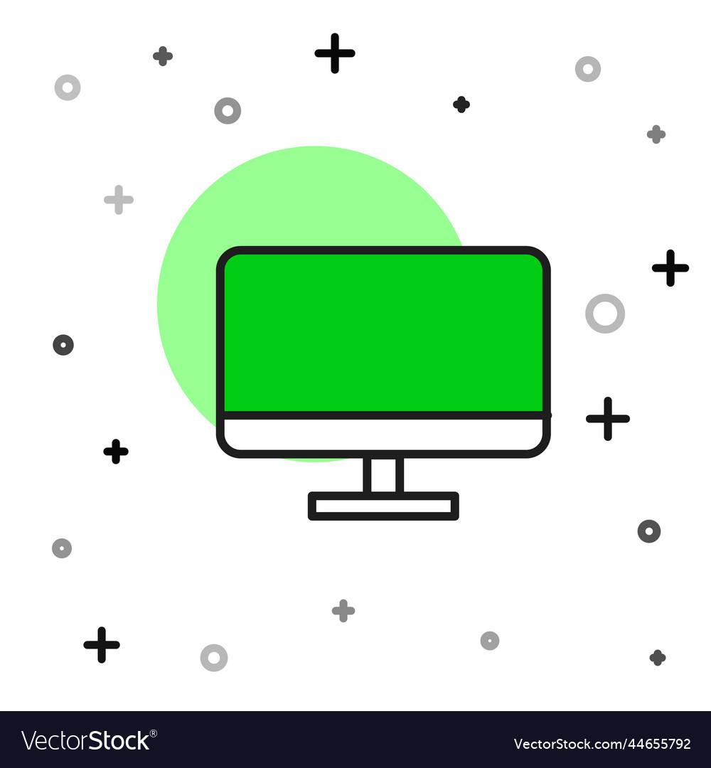 Filled outline computer monitor screen icon Vector Image