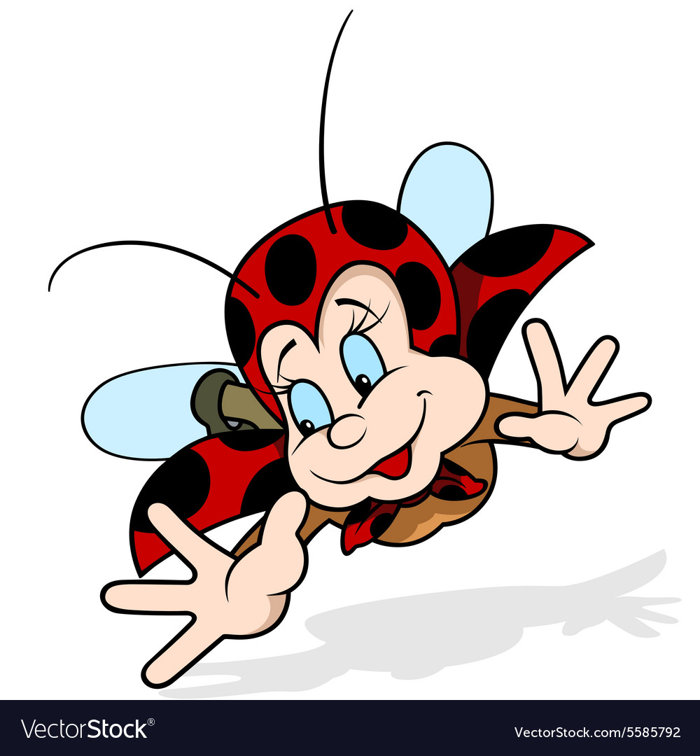 Flying ladybug Royalty Free Vector Image - VectorStock