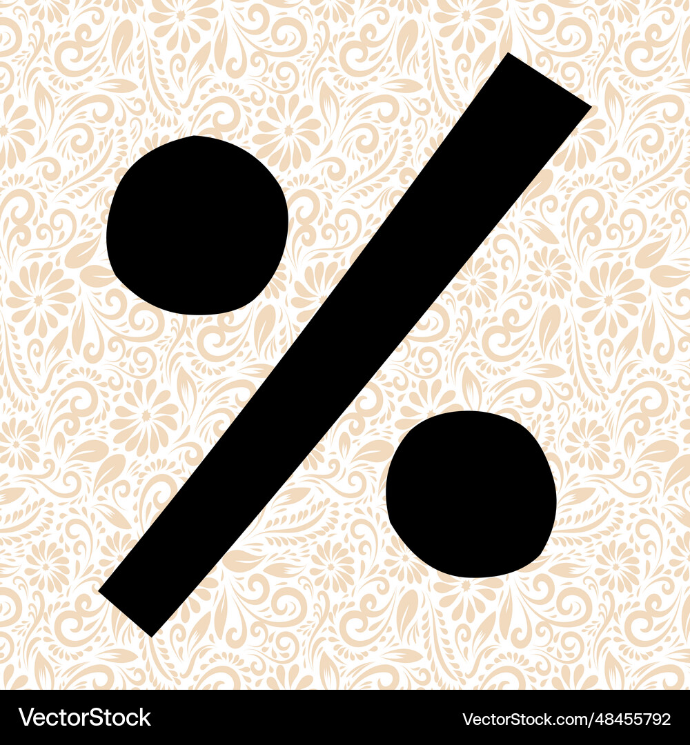 Funny alphabet symbol percent black Royalty Free Vector