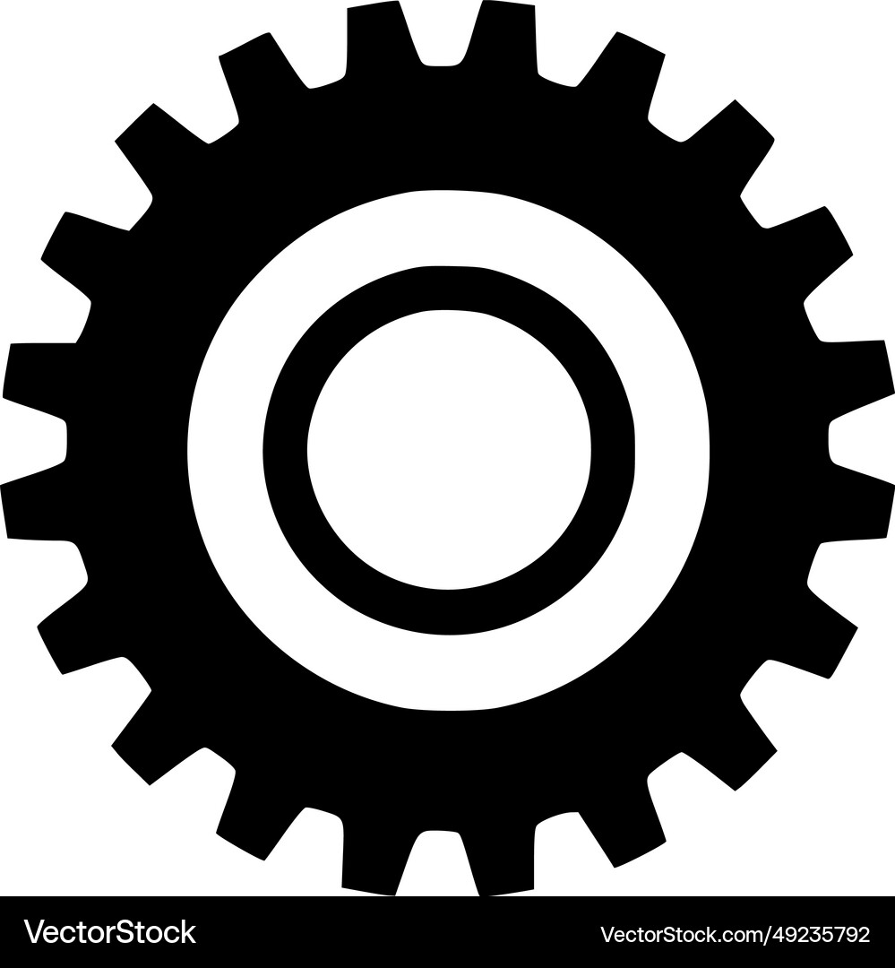 Gear - black and white isolated icon Royalty Free Vector