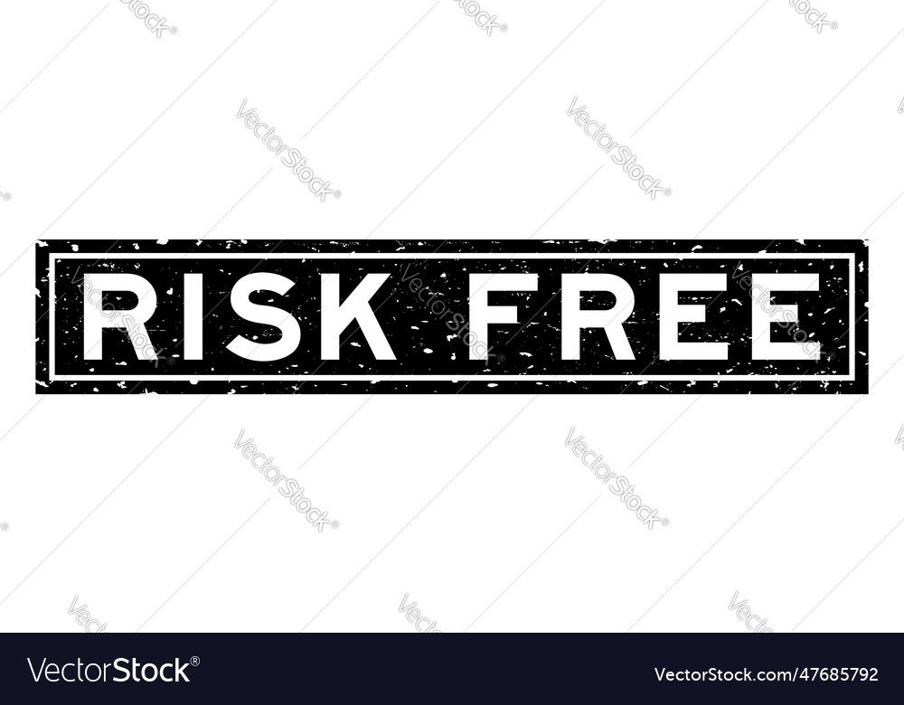 Grunge black risk free word square rubber seal Vector Image
