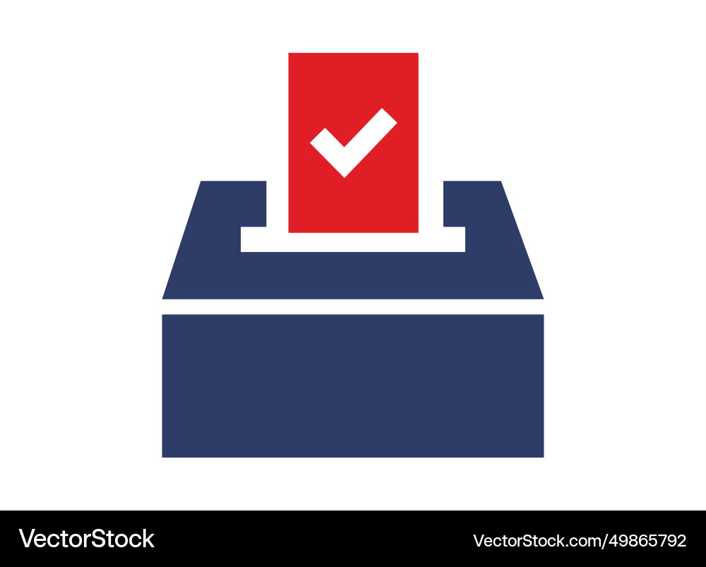 Hand voting ballot box icon election vote concept Vector Image