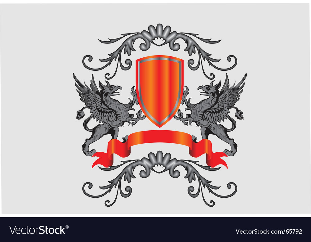 Heraldic shield Royalty Free Vector Image - VectorStock