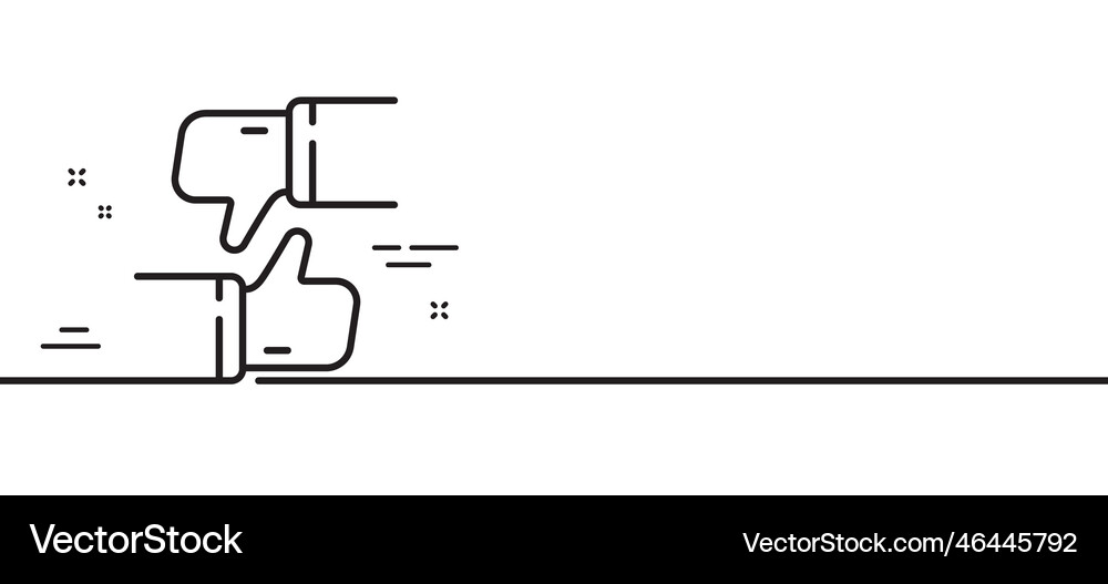 Like dislike line icon thumb up down sign Vector Image