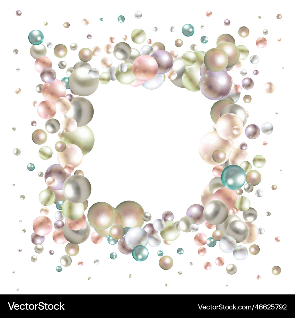 Realistic background of multiple pearls - eps10 Vector Image