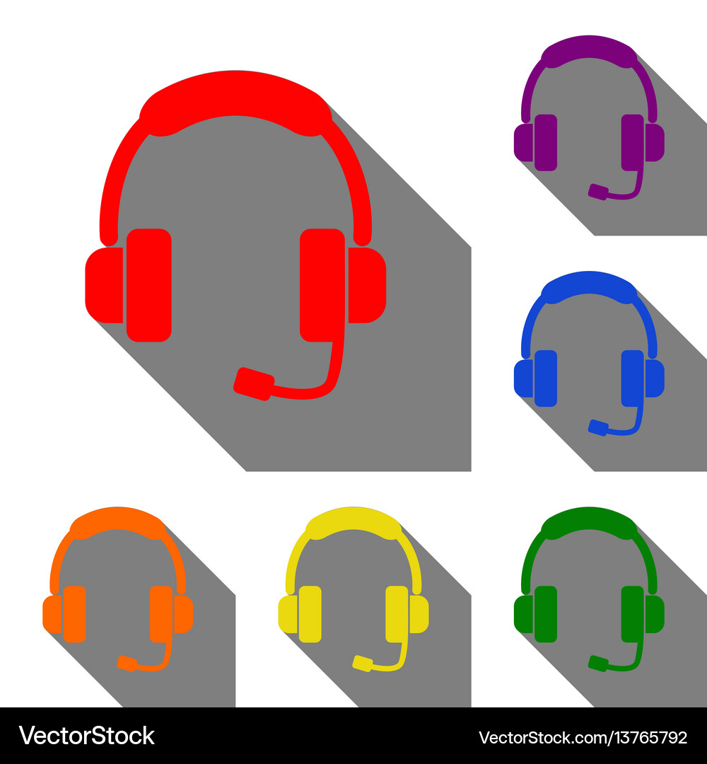 Support sign set of red orange Royalty Free Vector Image