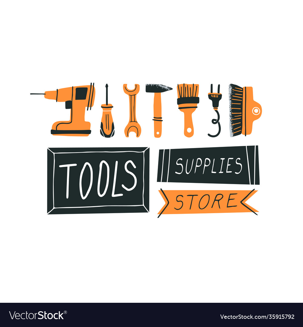 Tools store concept Royalty Free Vector Image - VectorStock