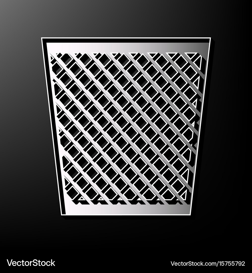 Trash sign gray 3d printed Royalty Free Vector Image