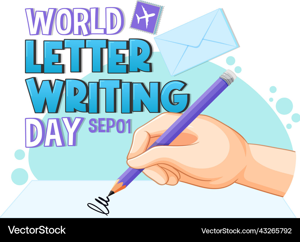 World letter writing day poster design Royalty Free Vector