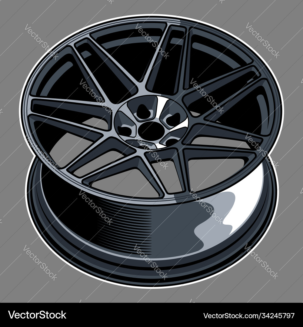 Car wheel color 17 Royalty Free Vector Image - VectorStock