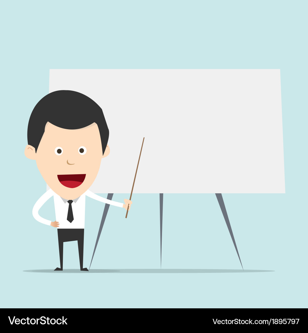Cartoon business man teaching Royalty Free Vector Image