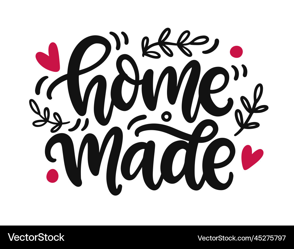 Home made hand written emblem lettering Royalty Free Vector