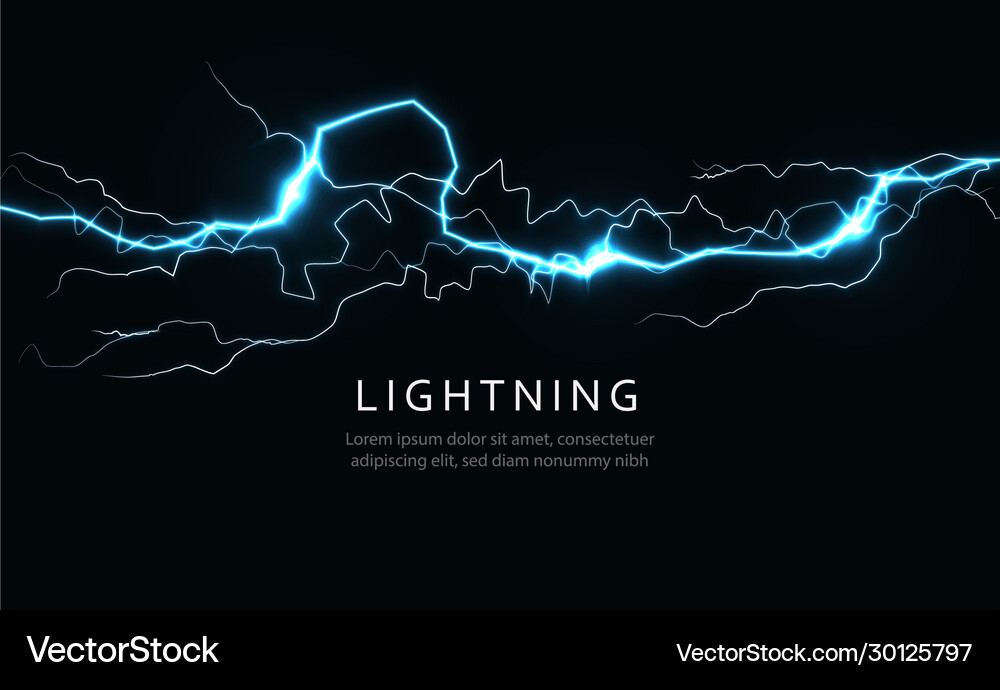 Isolated lightning horizontal power and energy Vector Image