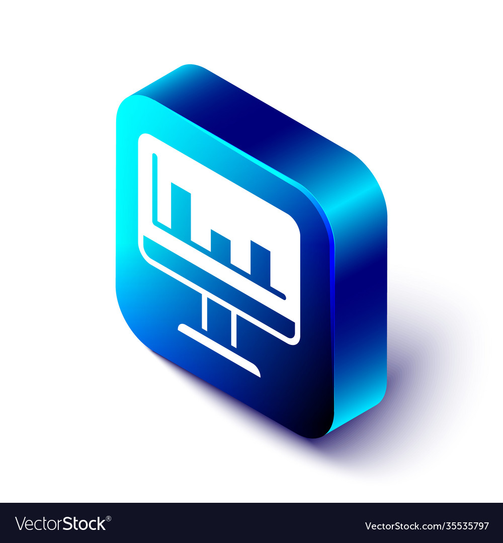 Isometric computer monitor with graph chart icon Vector Image