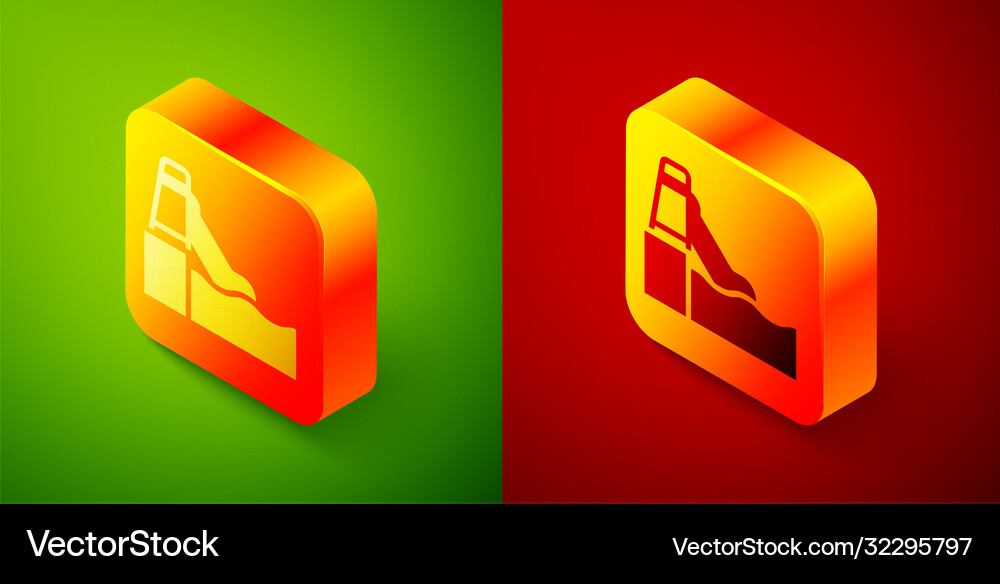 Isometric water slide with pool icon isolated Vector Image