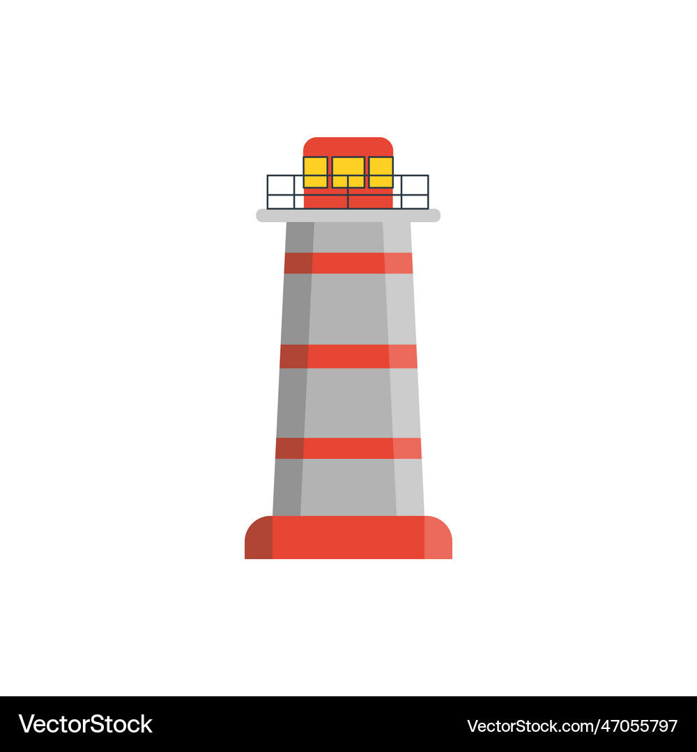 Lighthouse tower for signal beacon building Vector Image