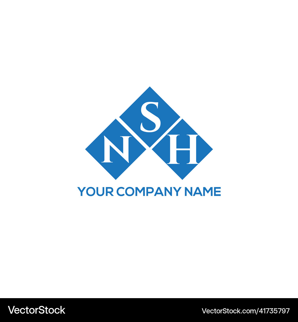 Nsh letter logo design on white background Vector Image