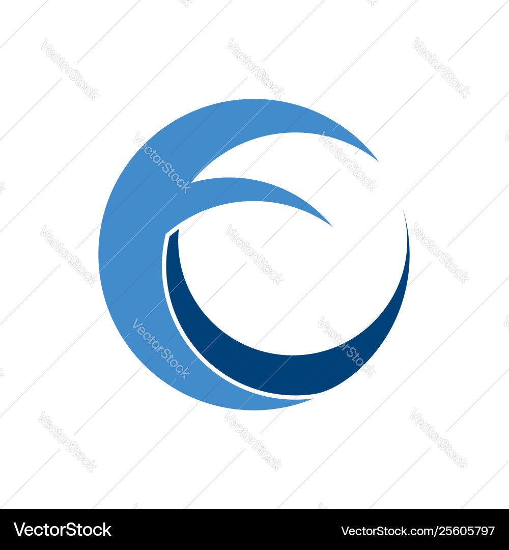 Sea wave circular abstract circular symbol design Vector Image