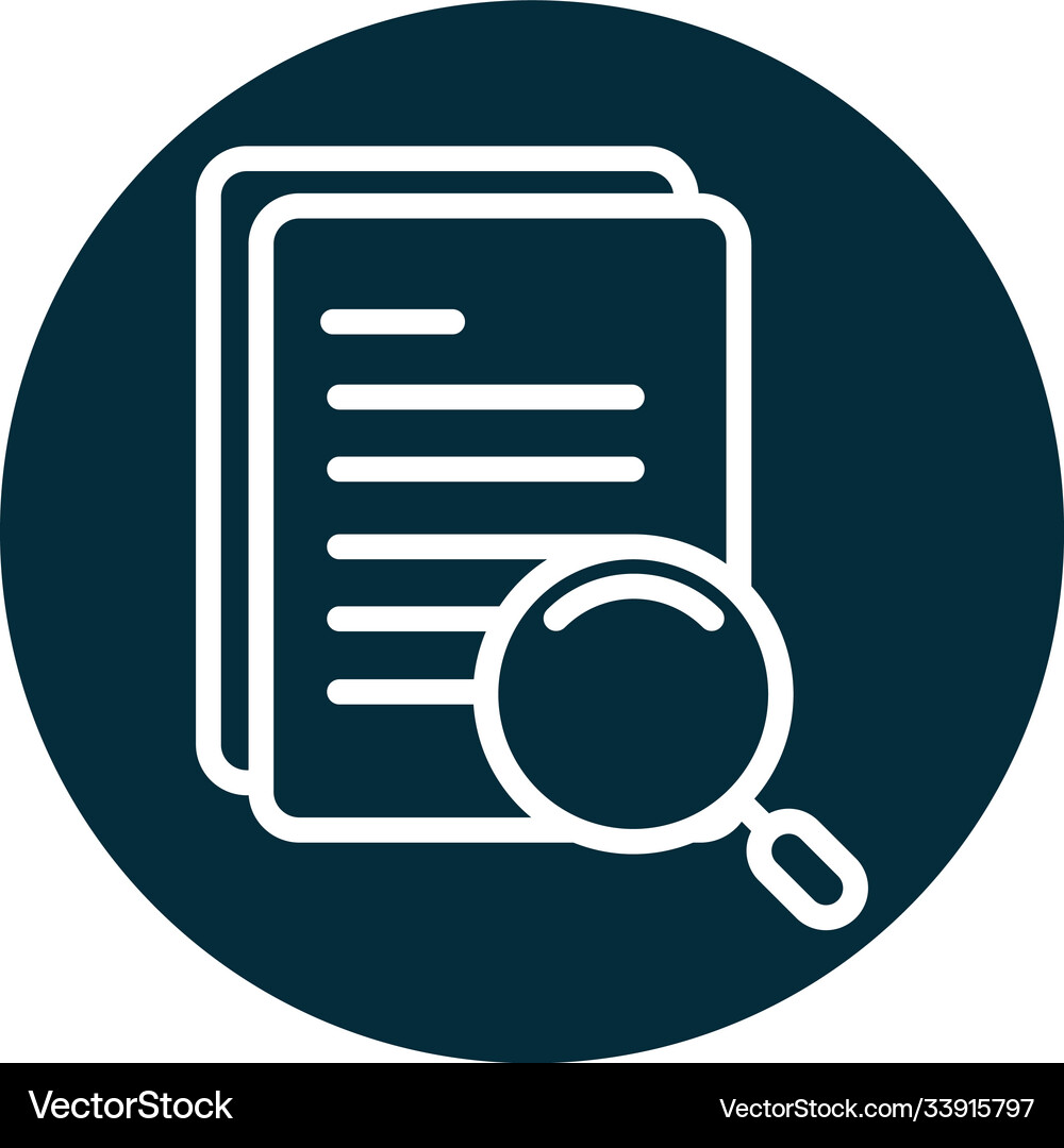 Search icon paper with text content magnifier Vector Image