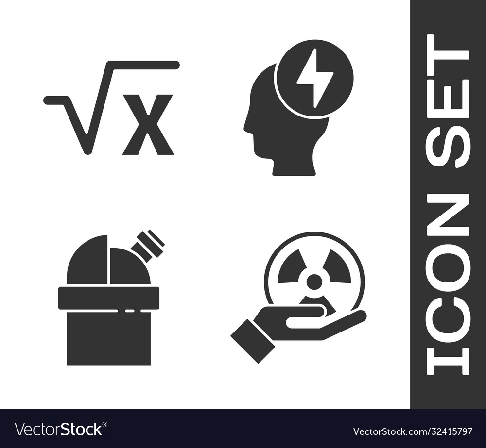 Set radioactive square root x glyph Royalty Free Vector Set radioactive square root x glyph Royalty Free Vector