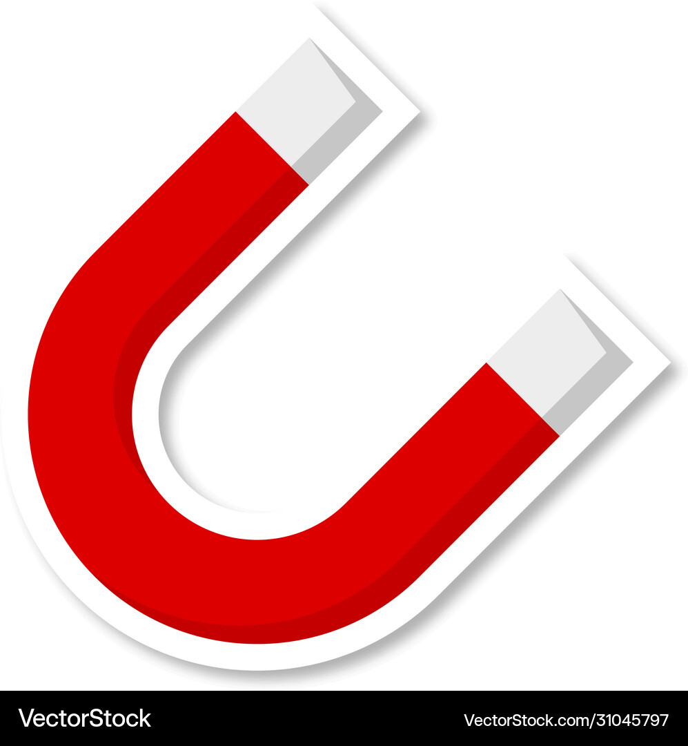 Sticker magnet with shade in flat style Royalty Free Vector