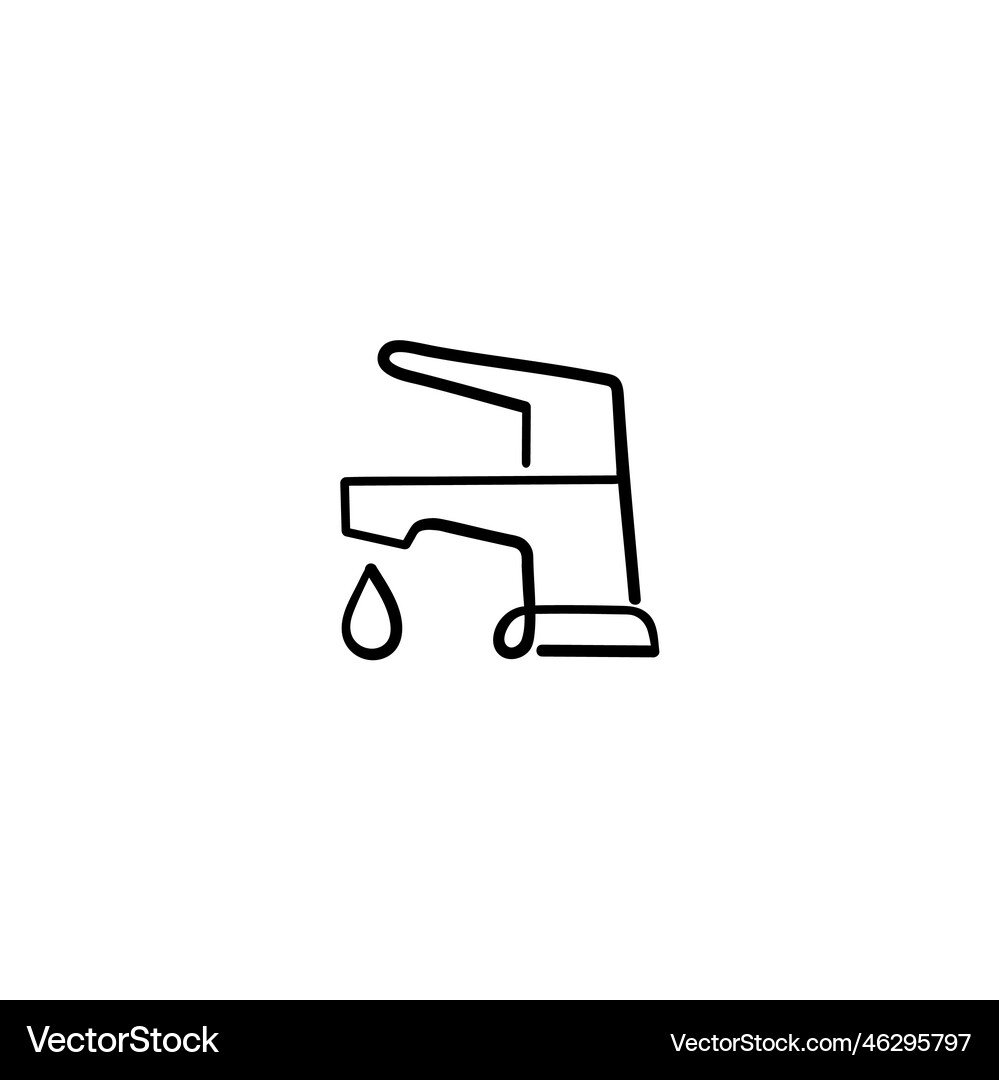 Tap water line style icon design Royalty Free Vector Image