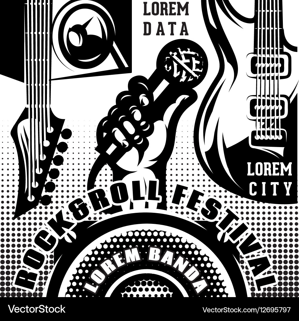 Template for advertising poster rock Royalty Free Vector