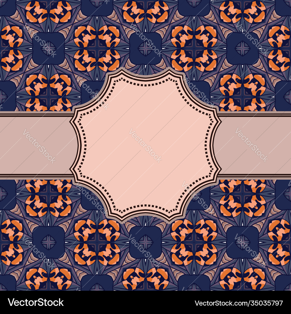 Vintage abstract flower frame with text place Vector Image