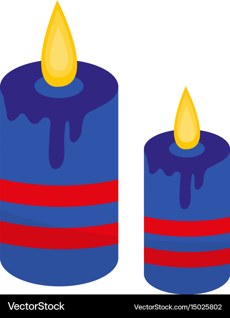 Blue candles icon flat style isolated on white Vector Image