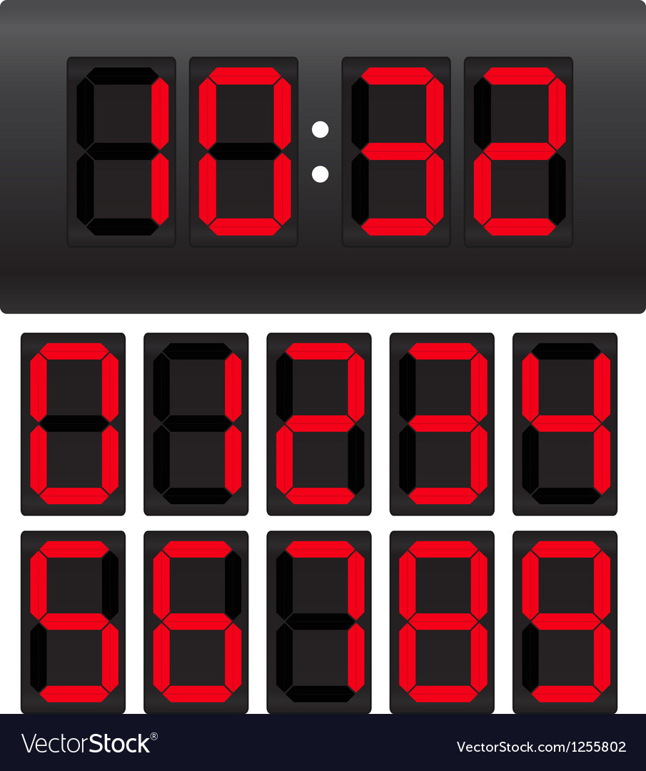 Digital Clock Template Royalty Free Vector Image