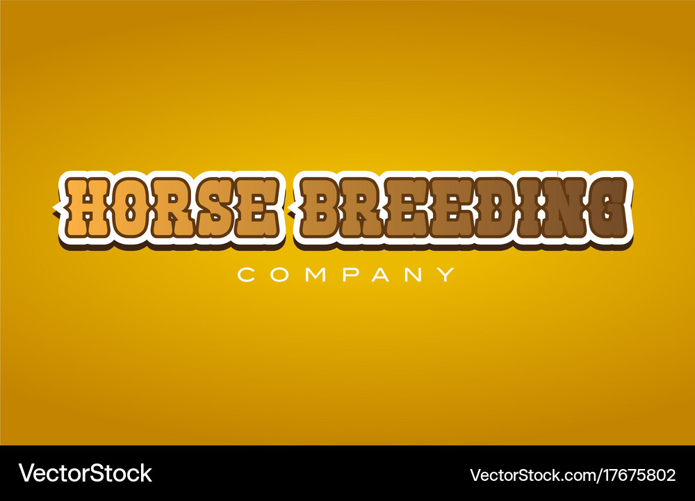 Horse breeding western style word text logo Vector Image