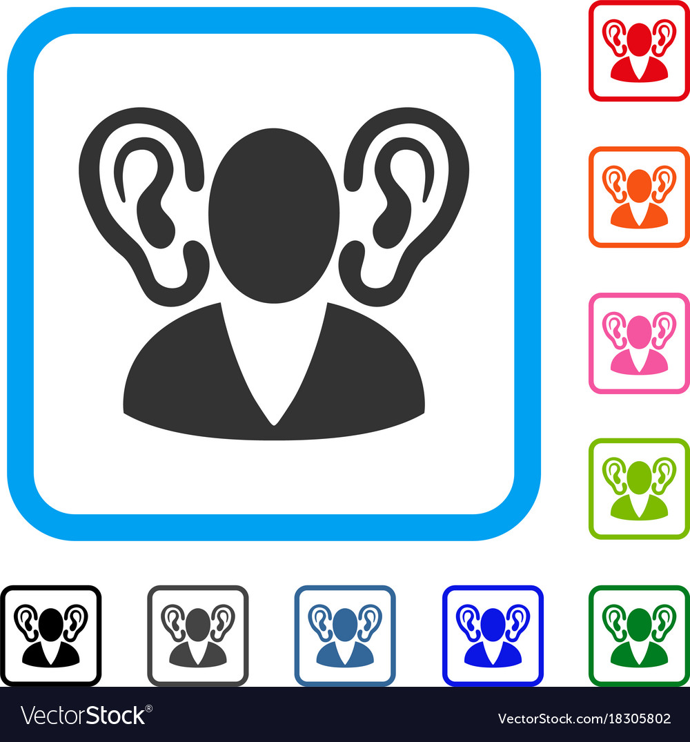 Listener framed icon Royalty Free Vector Image