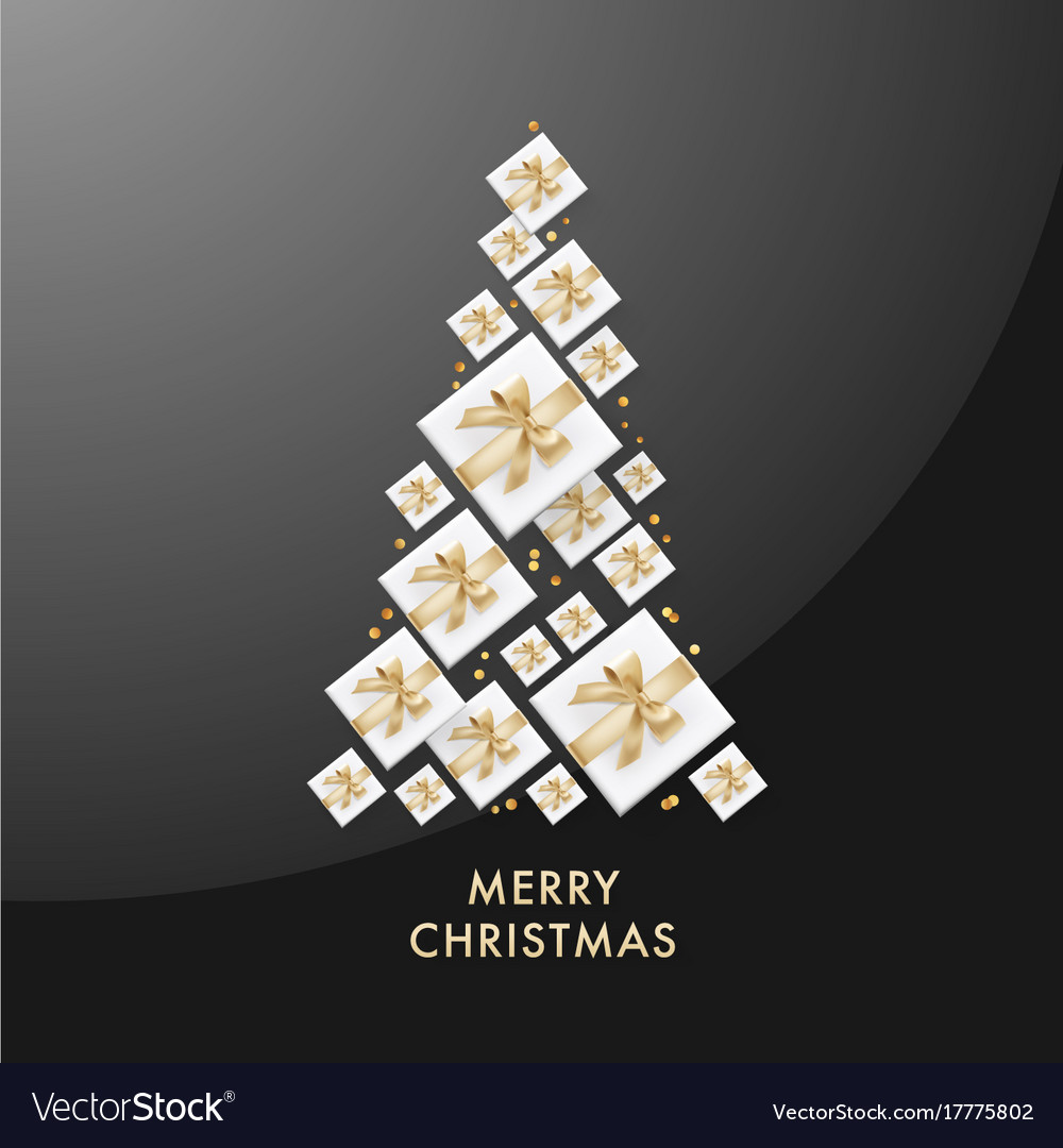 Merry christmas golden glitter background Vector Image
