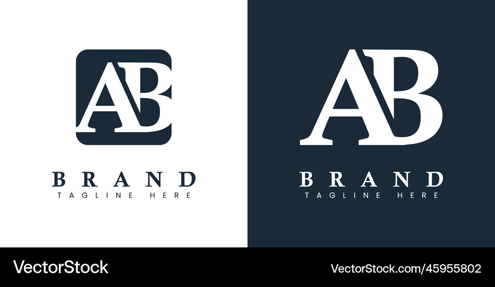 Modern and simple letter ab logo suitable for any Vector Image