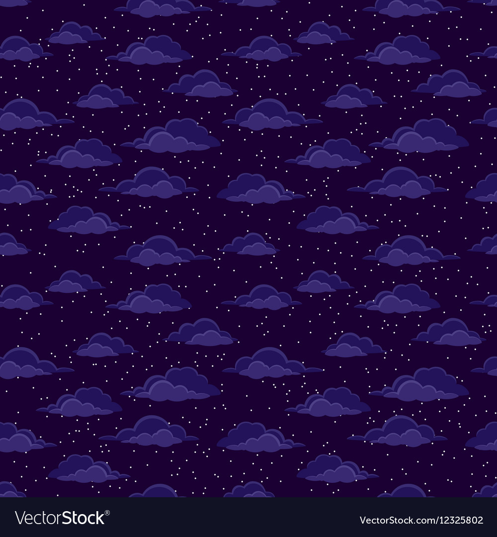 Night sky with clouds seamless Royalty Free Vector Image