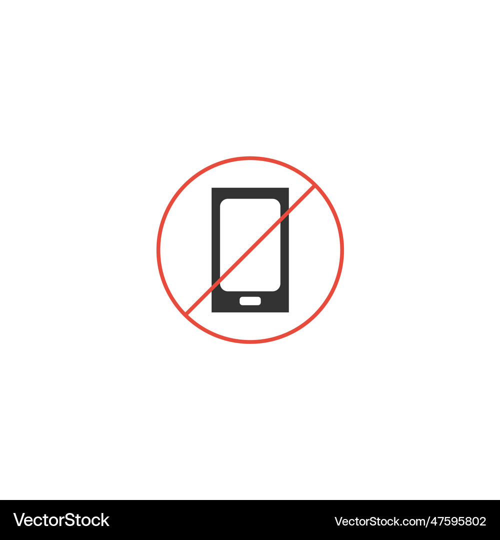 No cell phone sign icon talking and calling Vector Image