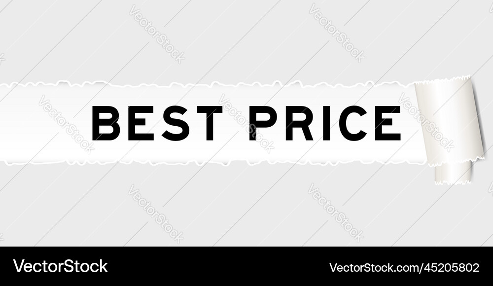 Ripped gray paper background that have word best Vector Image