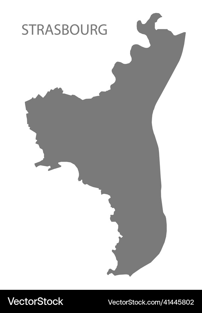 Strasbourg city map with boroughs grey silhouette Vector Image