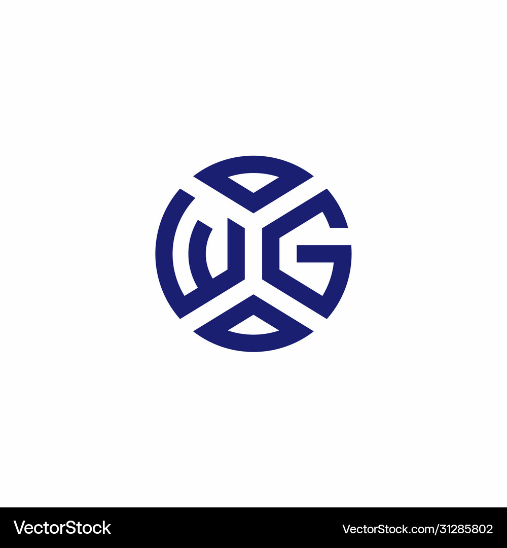 Wg monogram logo with abstract shapes in modern Vector Image