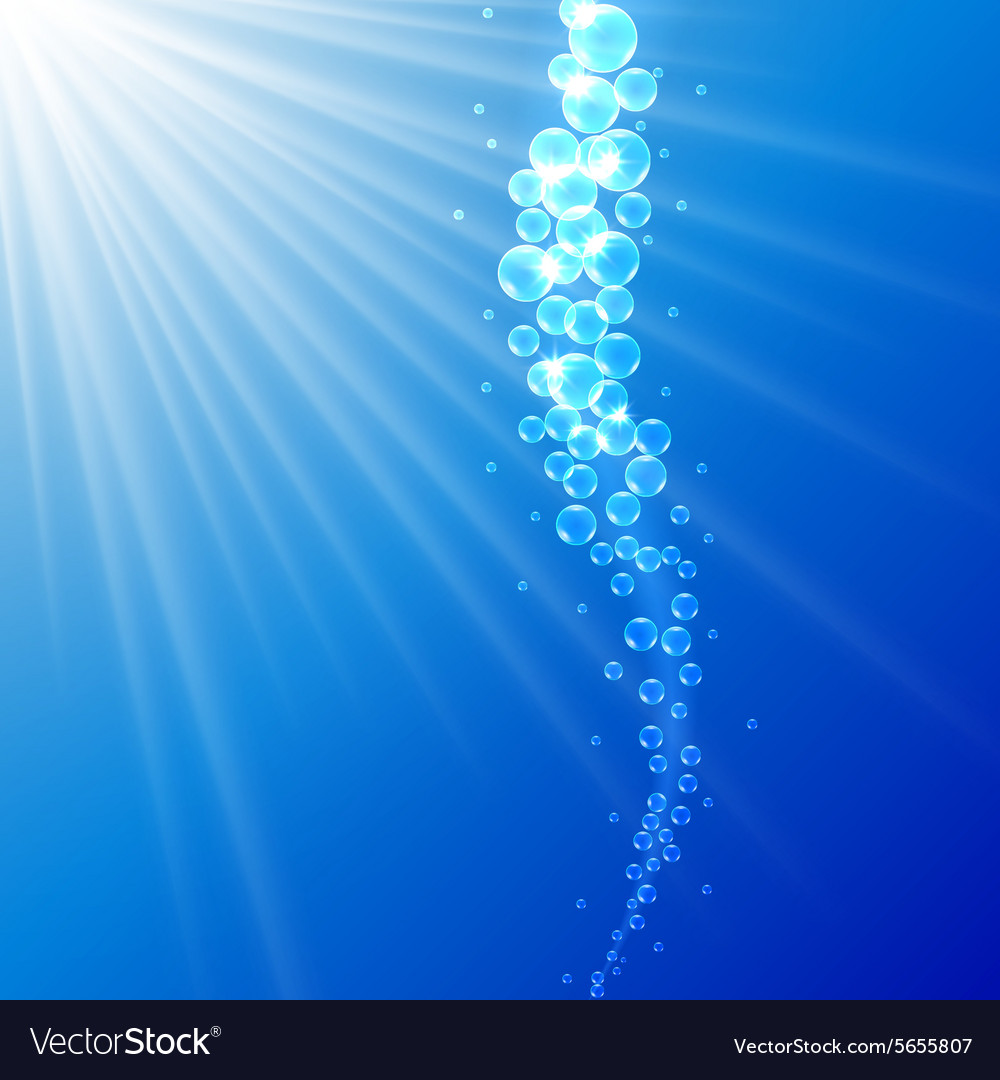 Bubbles with light rays Royalty Free Vector Image