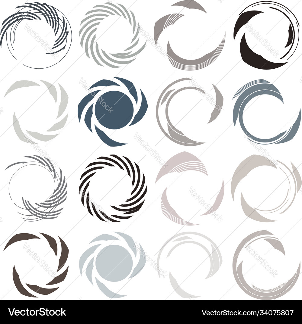 Cyber-cyberpunk sci-fi geometric circles rings Vector Image