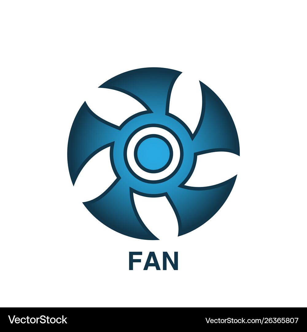 Fan icon isolated on white background Royalty Free Vector